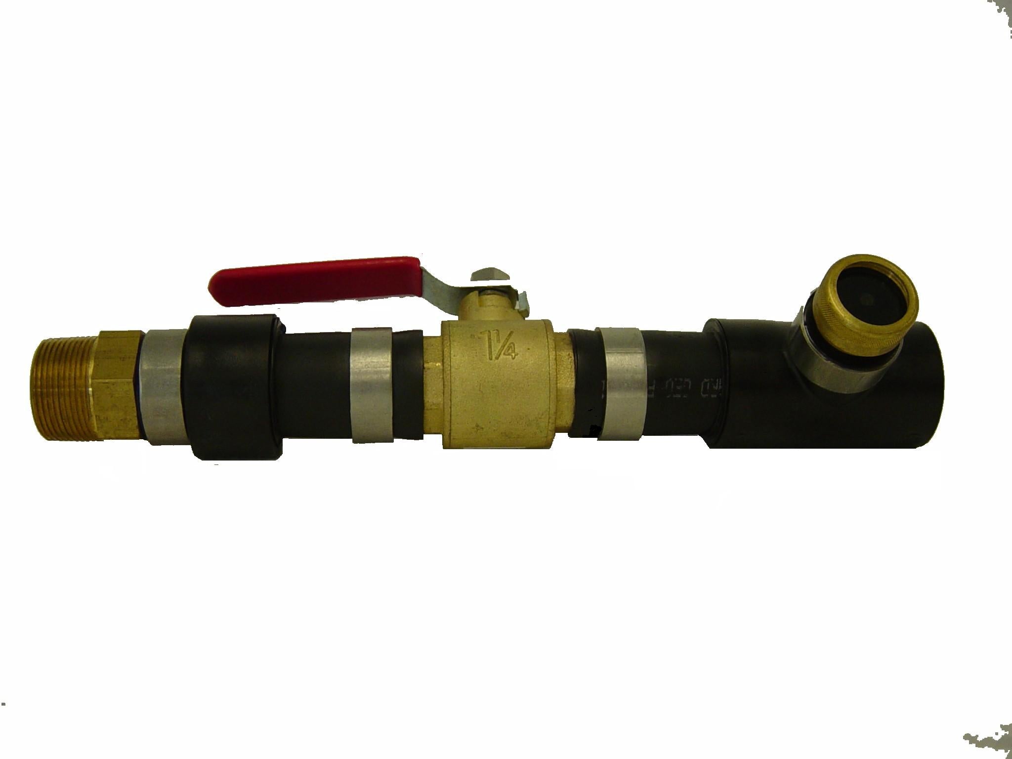 1-1/4" MPT x 1-1/4" Socket Fusion PE Flow center Flush Valve Straight ...